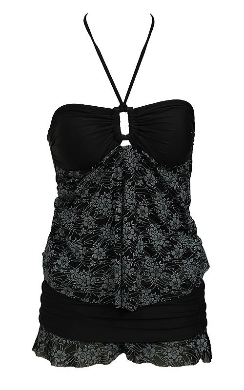 Black Flower Tankini - Women's Swimwear & Bikinis Online NZ - Mariposa ...