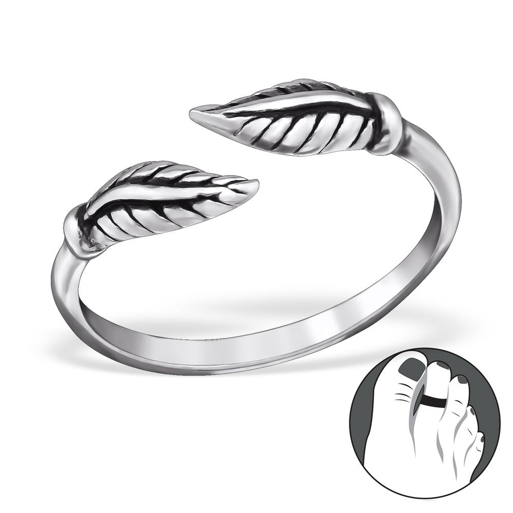 Sterling Silver Double Leaf Toe Ring - Jewellery-Toe Rings : Mariposa Clothing NZ - Seriously ...